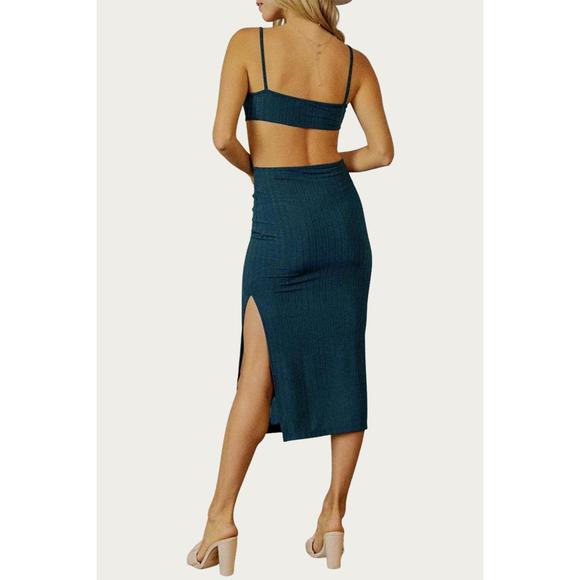 ENDLESS BLU. | Dresses | New Endless Blu Knotted Cutout Midi Dress In ...